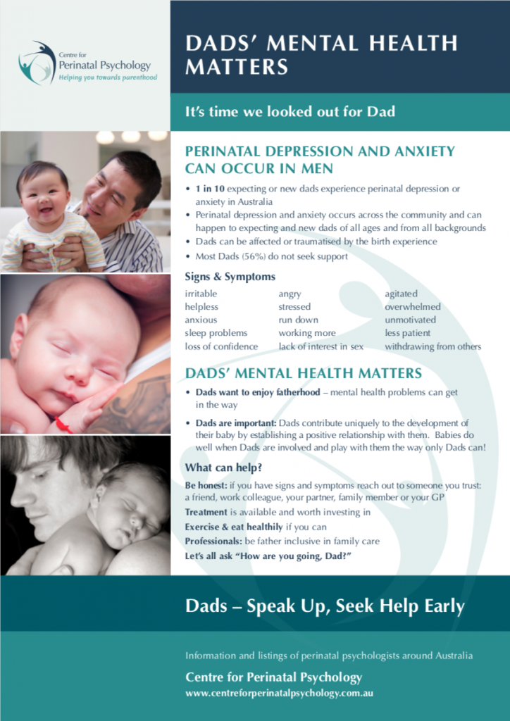 Dads' mental health matters - Centre for Perinatal Psychology Dads' mental health matters - Centre for Perinatal Psychology